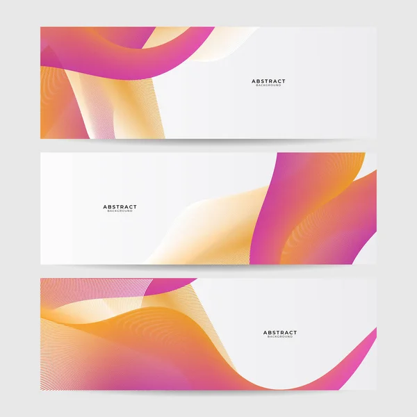 Set Abstract Wave Flowing Banner Background Design Vector Illustration ...