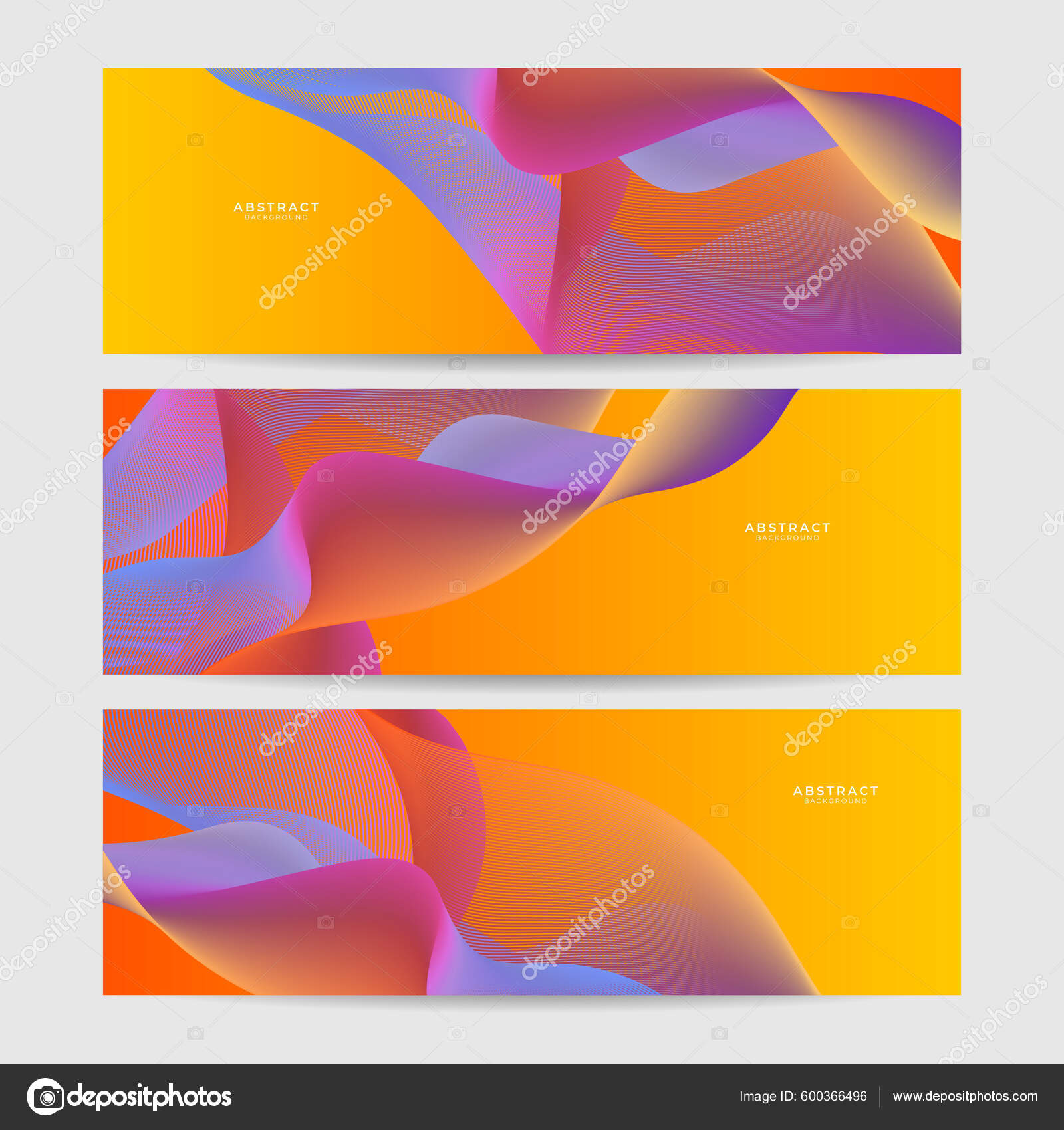 Set Abstract Wave Curve Lines Banner Background Design Vector ...