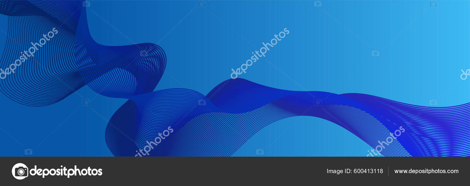 Abstract Blue Wave Curve Lines Banner Background Design Vector ...