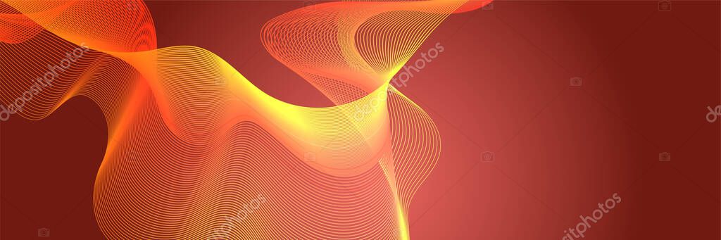 Abstract Orange Yellow Wave Curve Lines Banner Background Design Vector