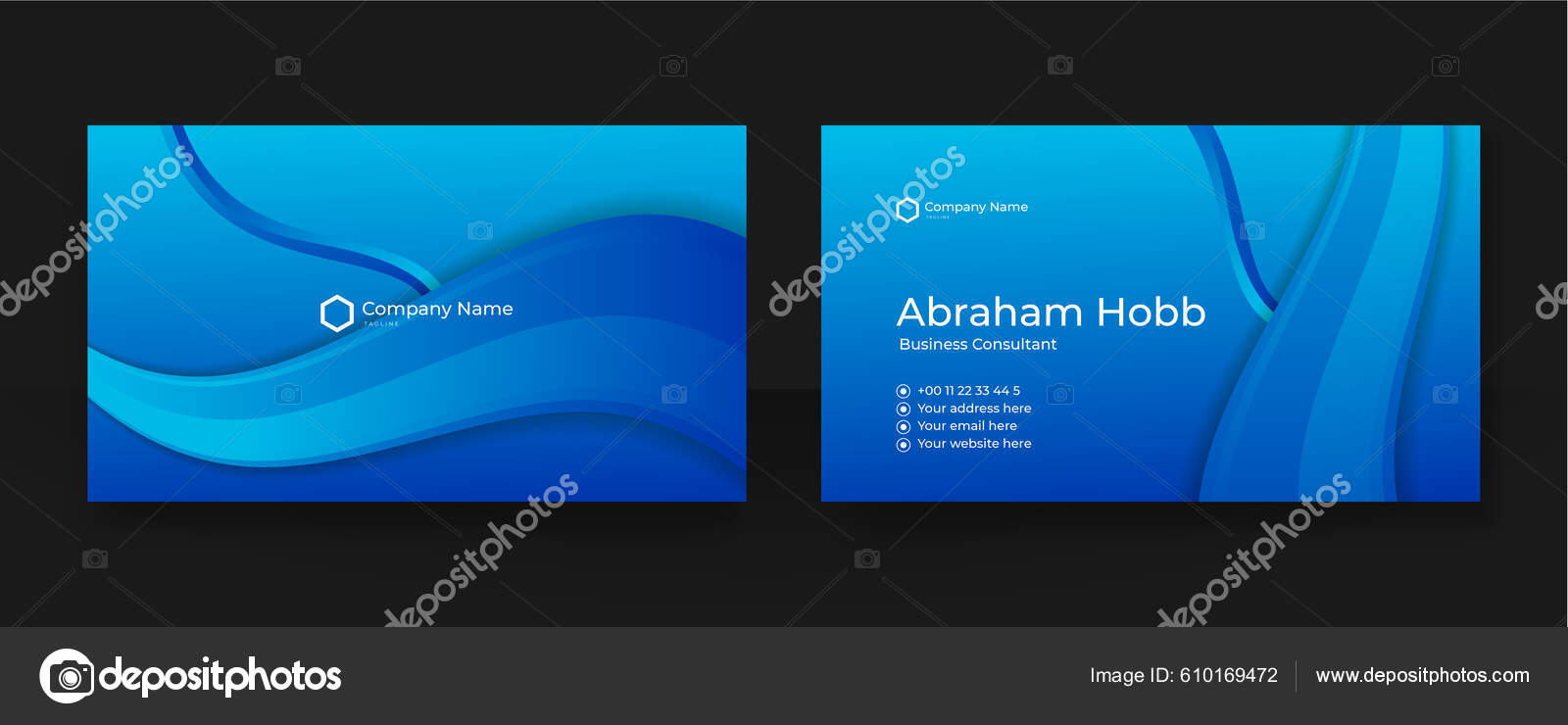 Modern Blue Business Card Stock Vector by ©salmanalfa 610169472