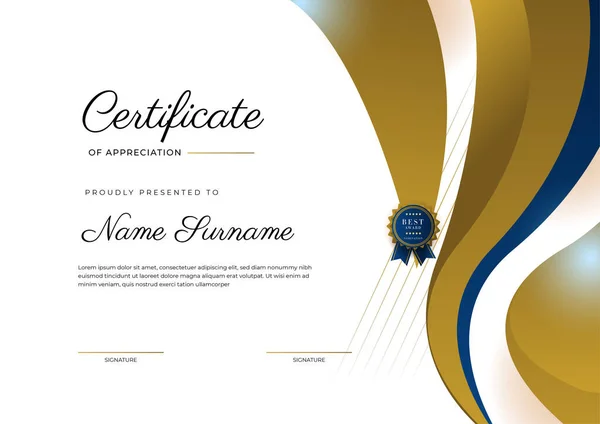 Certificate Appreciation Template Gold Red Color Clean Modern ...