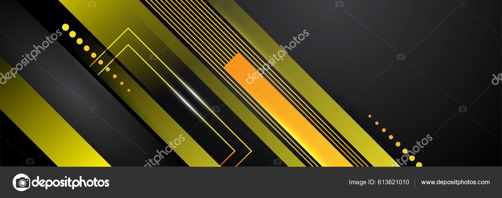 Latar Belakang Banner Abstrak Hitam Dan Kuning Vektor Stok oleh ...