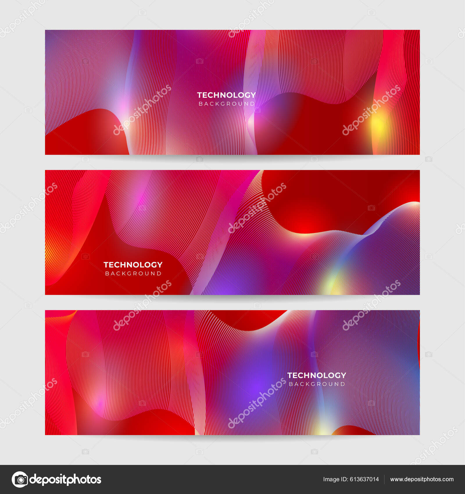 Abstract Red Banner Technology Background Design Template Vector ...