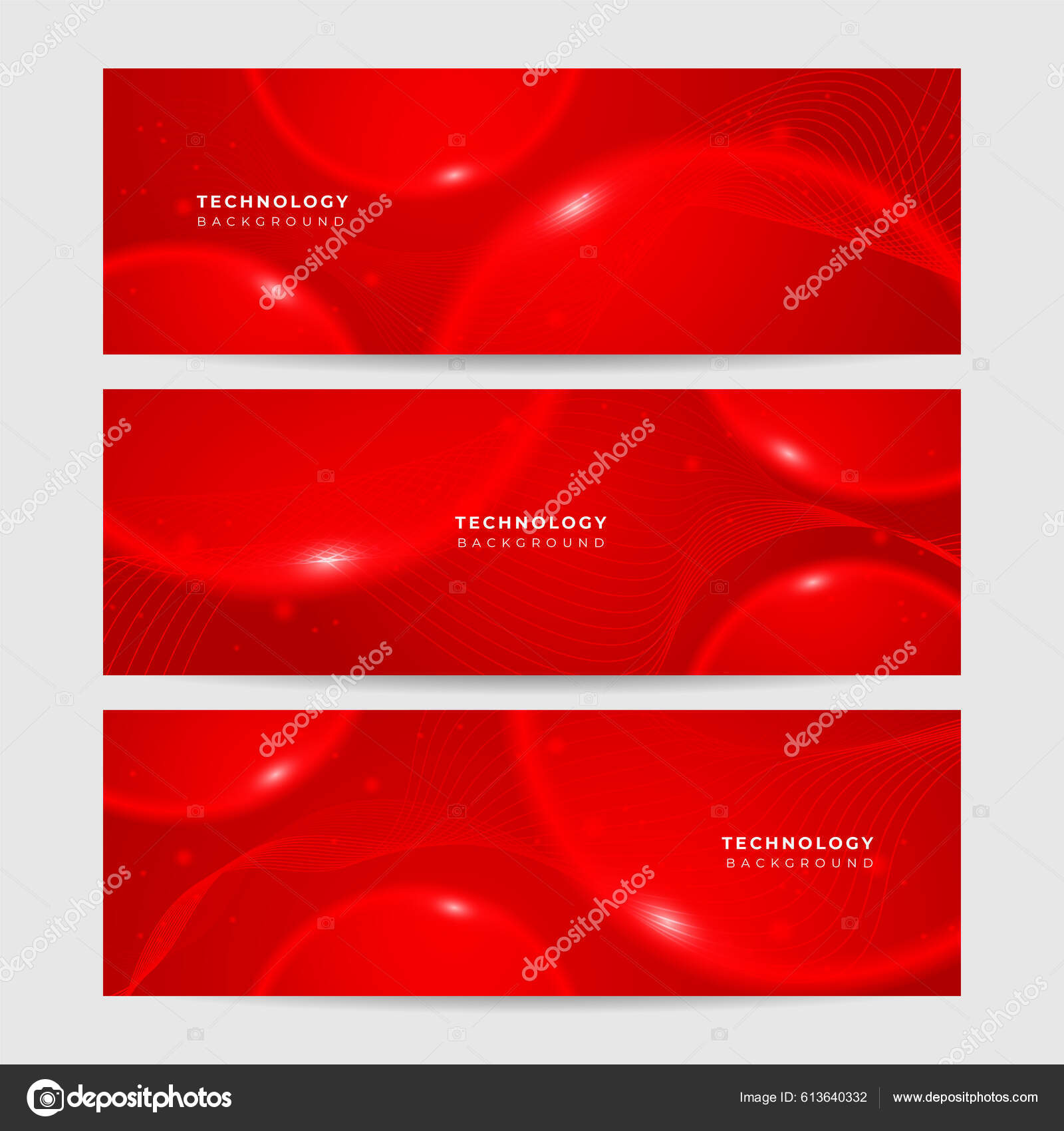Futuristic Technology Digital Abstract Red Colorful Design Banner ...
