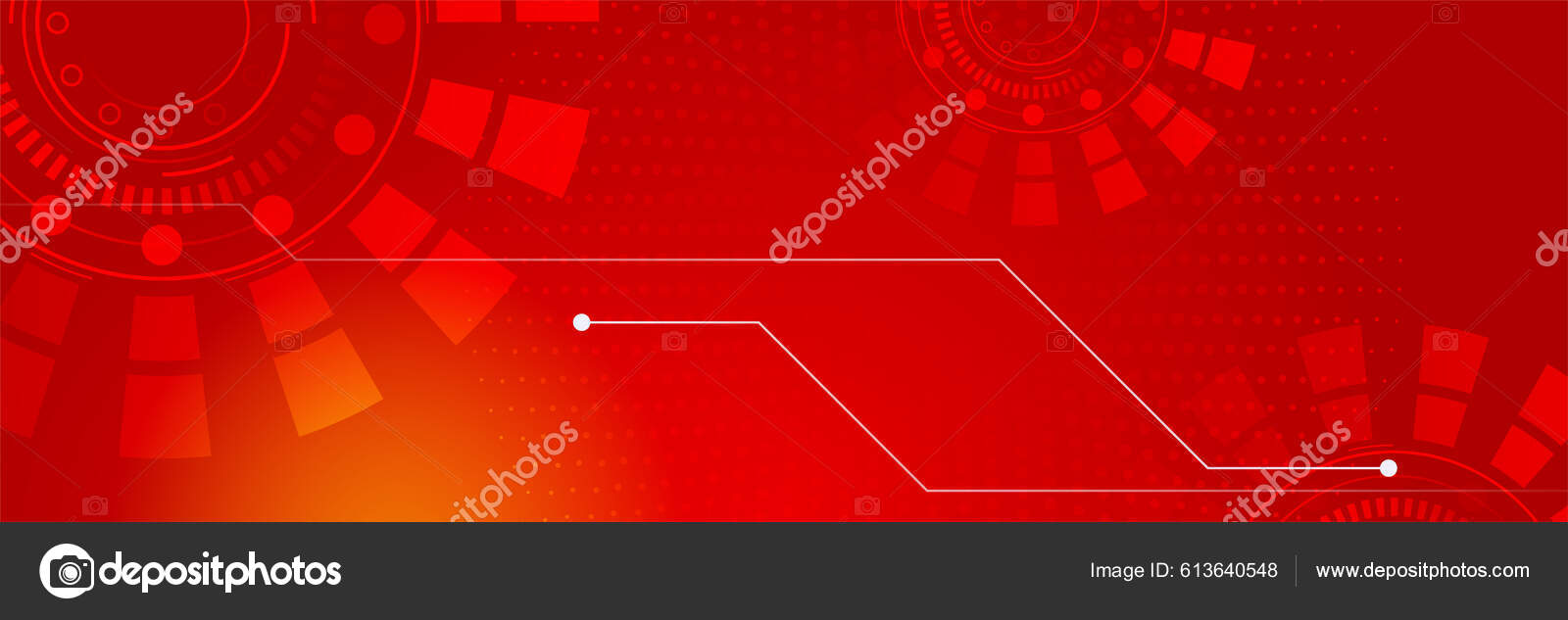 Abstract Red Futuristic Technology Network Science Tech Banner ...