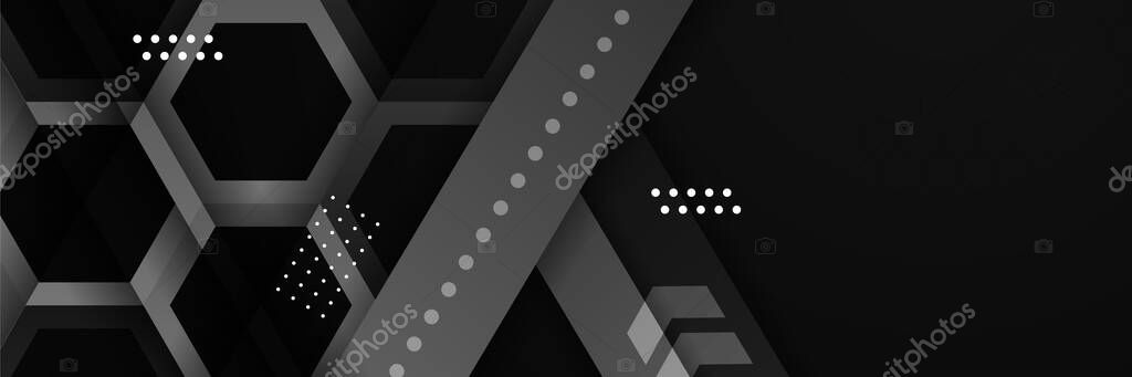 Black Abstract Banner Background ©salmanalfa 613807228'e ait Stok Vektör