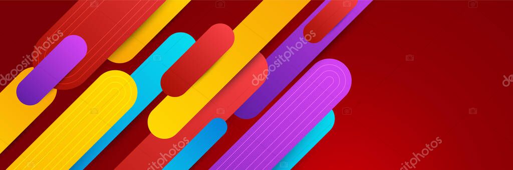 Abstracto Rojo Amarillo Azul Moderno Colorido Banner Fondo Vector de ...
