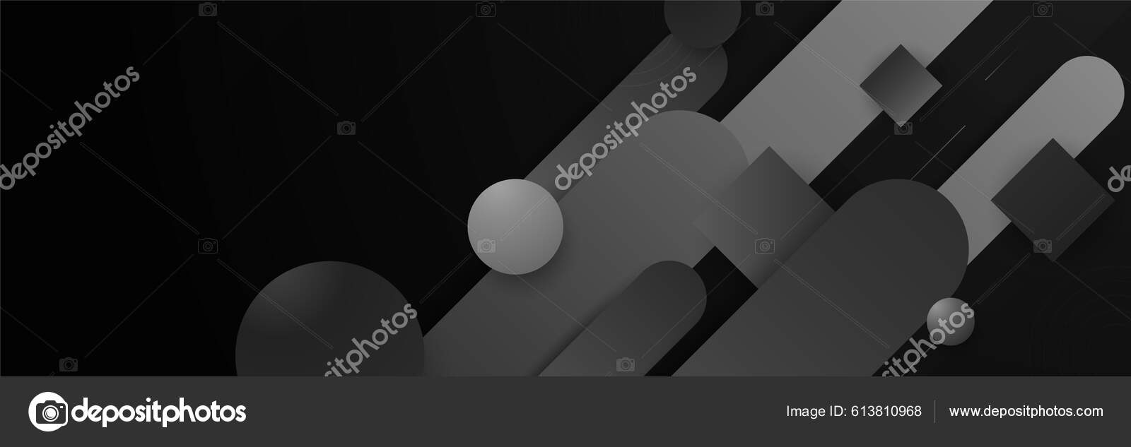 Black Abstract Banner Background Vector de stock #613810968 de ©salmanalfa