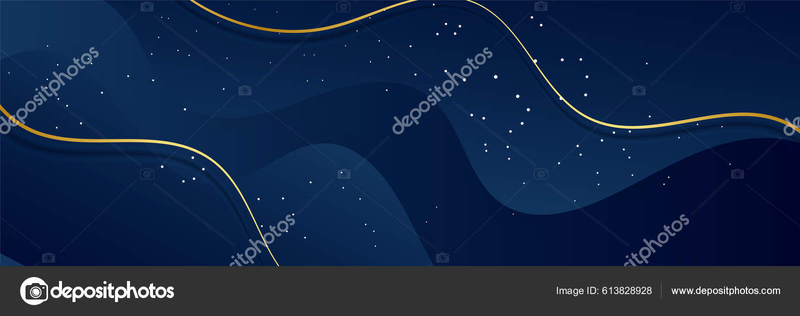 Blue Gold Abstract Banner Background Stock Vector by ©salmanalfa 613828928