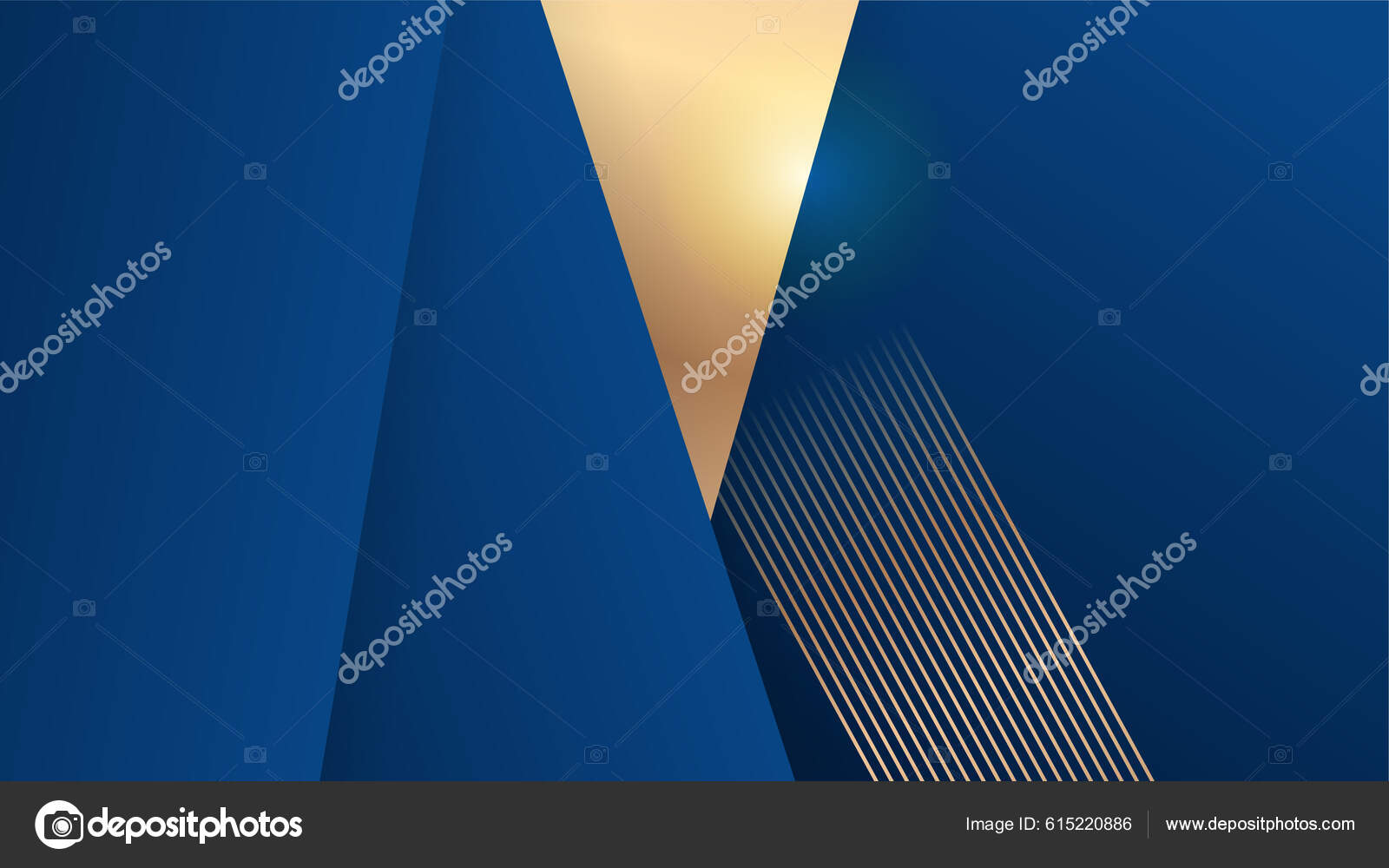 Modern Abstract Blue Background Gold Line Composition Stock Vector by ...