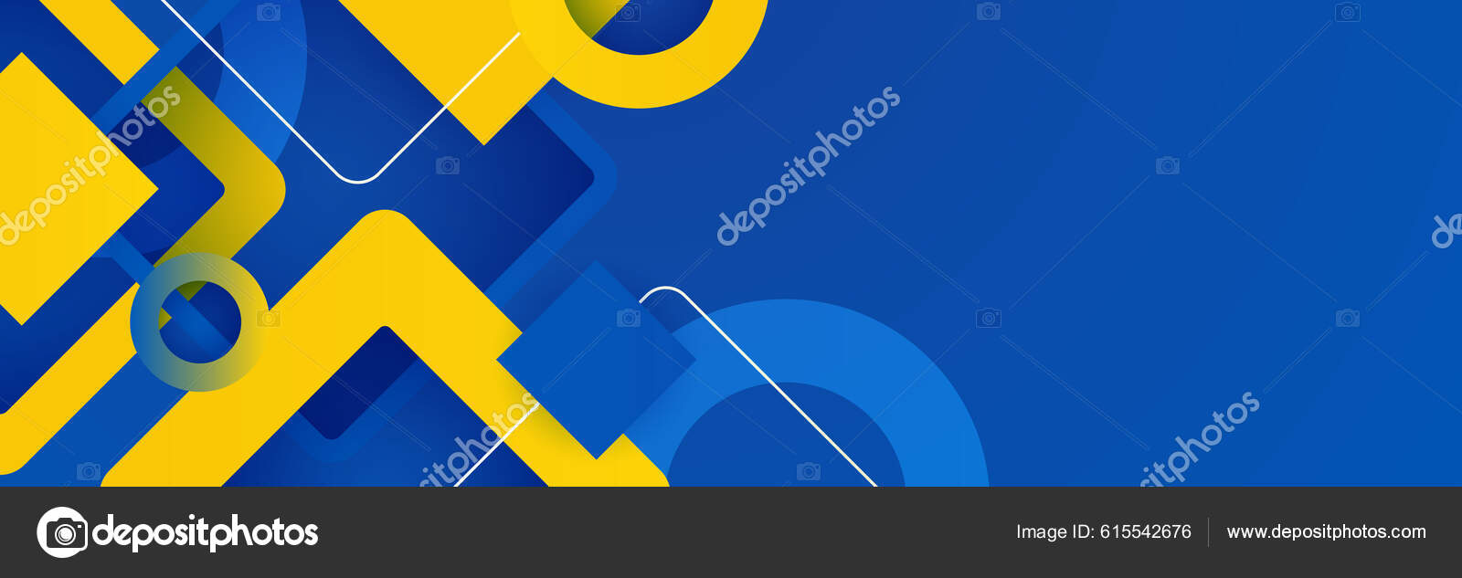 Modern Blue Yellow Abstract Banner Background Blue Background Orange ...