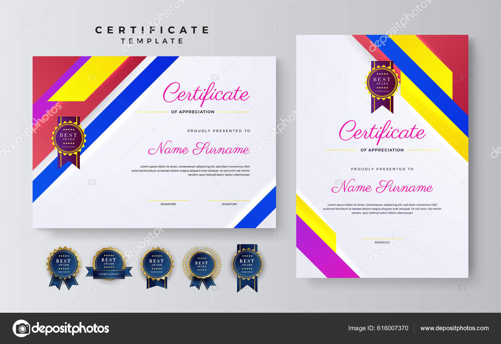 Modern Colorful Certificate Award Template Stock Vector by ©salmanalfa ...