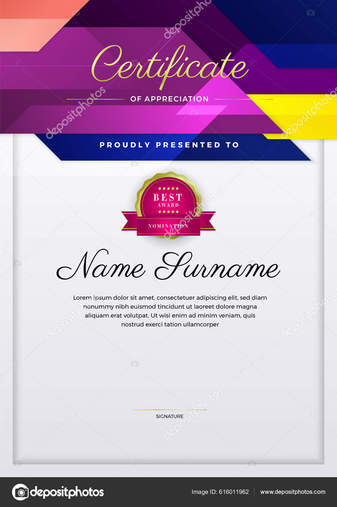 Image vectorielle Modèle Certificat Diplôme Design Moderne Certificat ...