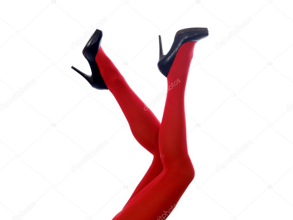 Woman's Legs in Red Tights Stock Photo by ©richardmlee 13255684