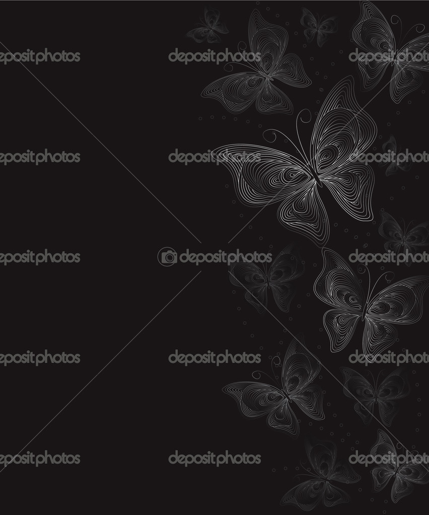 Black background with butterfly Stock Vector Image by ©tatashat #14722101