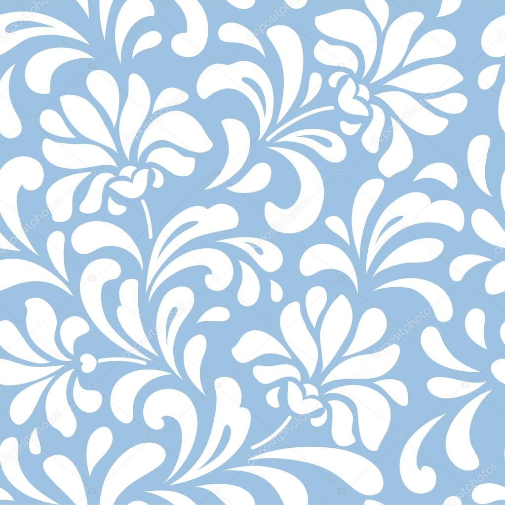 Seamless blue floral background Stock Vector Image by ©tatashat #35112395