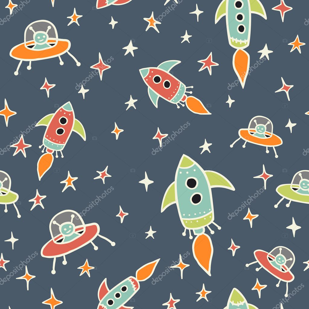 Space seamless pattern Stock Vector Image by ©lena_laska #45091483