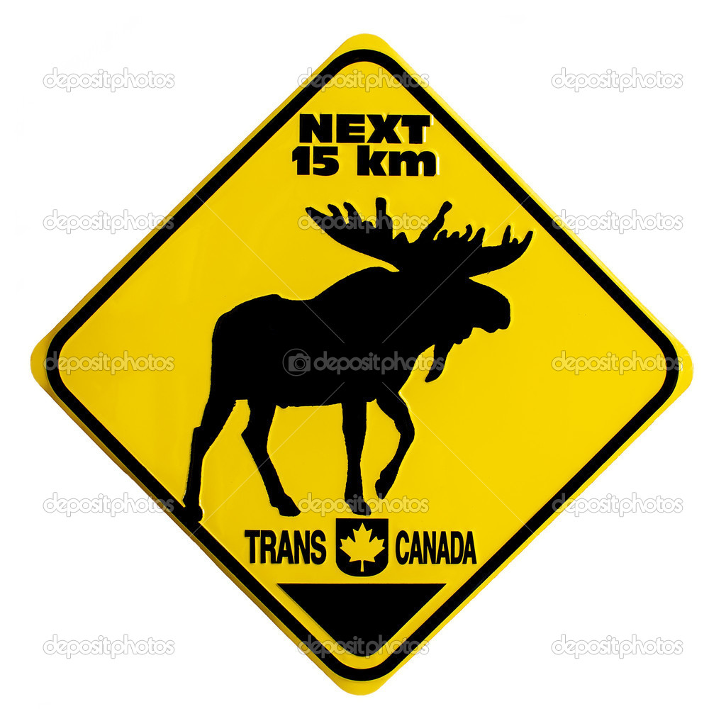 Moose Crossing Road Sign Stock Illustration by ©Getino13 #34687001