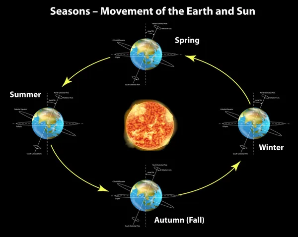 Seasons solar system Vector Art Stock Images | Depositphotos