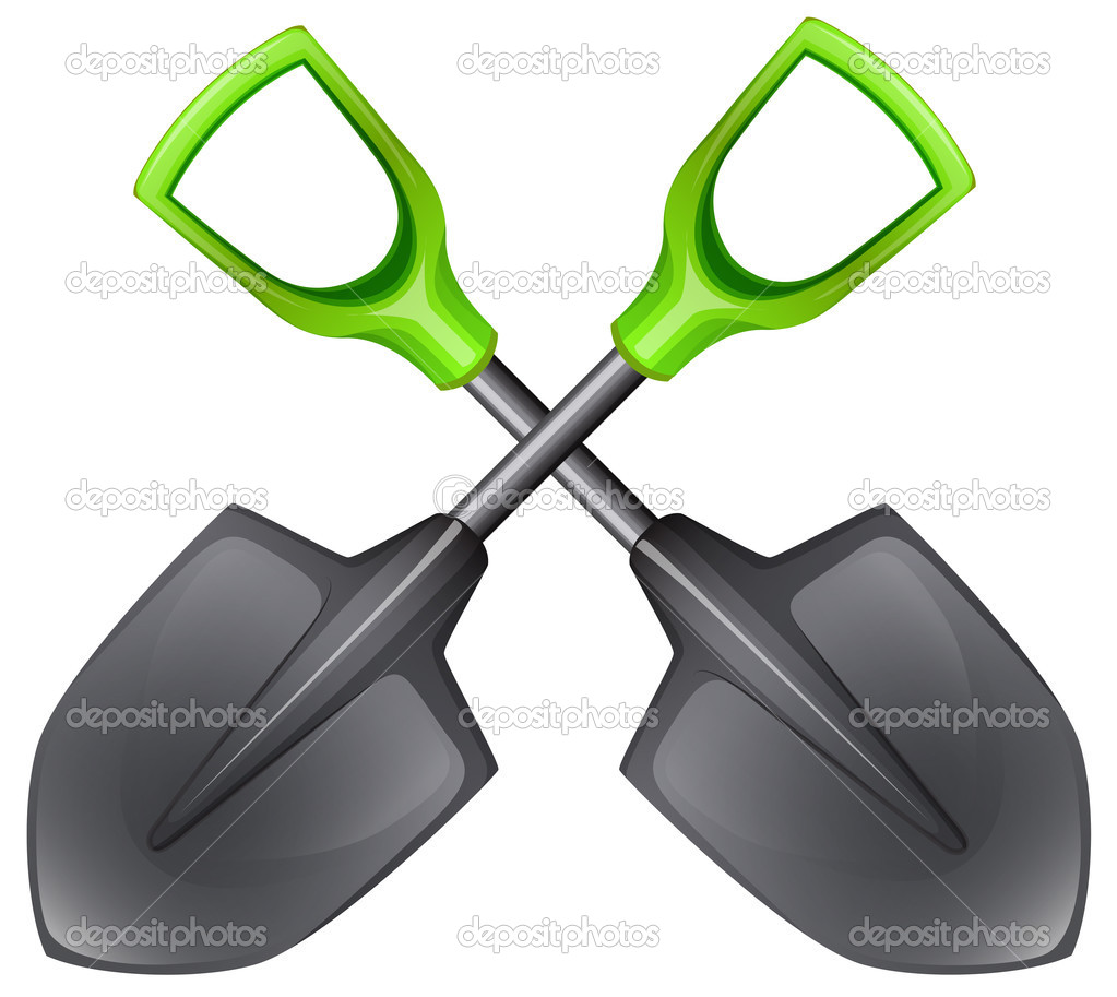 Two spades with green handle Stock Vector Image by ©blueringmedia #41902011