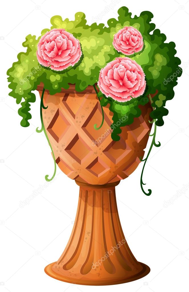 A big pot with a flowering plant Stock Vector Image by ©blueringmedia ...