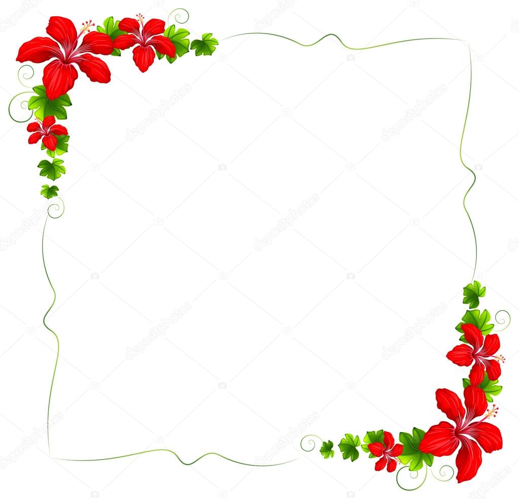 Uma borda floral com flores vermelhas — Vetor de Stock © blueringmedia ...