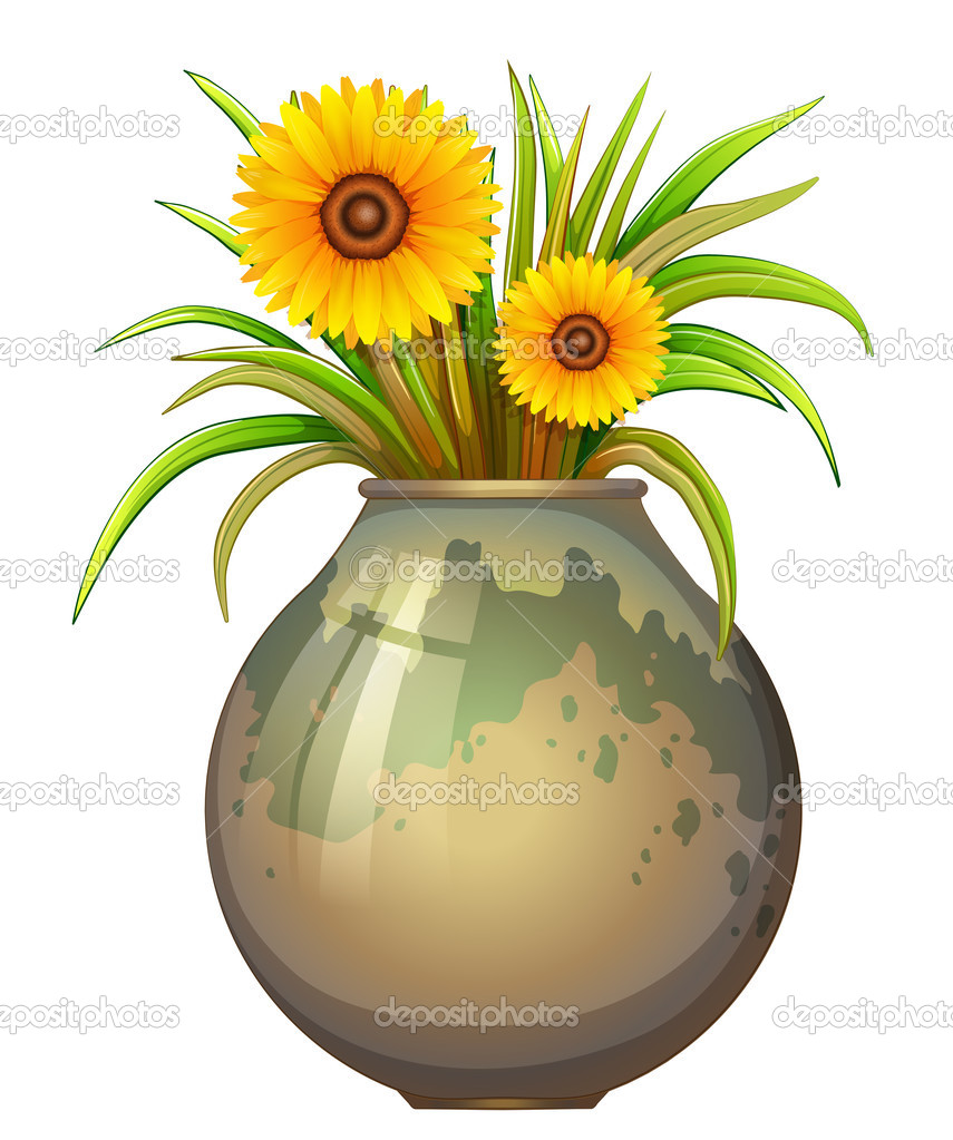 A pot with yellow flowers Stock Vector Image by ©blueringmedia #47183503