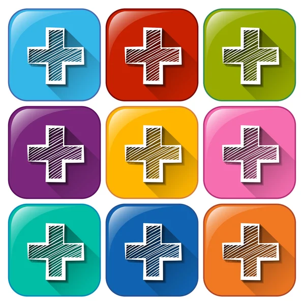 icônes de signe d'addition — Image vectorielle #50540325