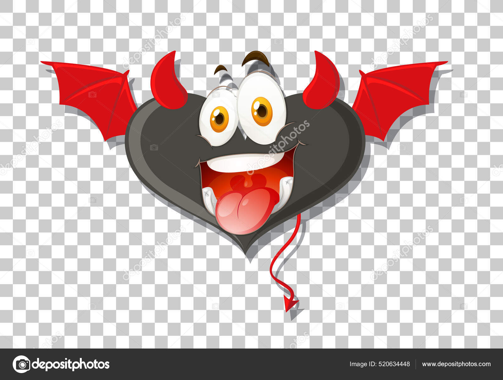 Heart Shape Devil Facial Expression Illustration Stock Illustration by ...