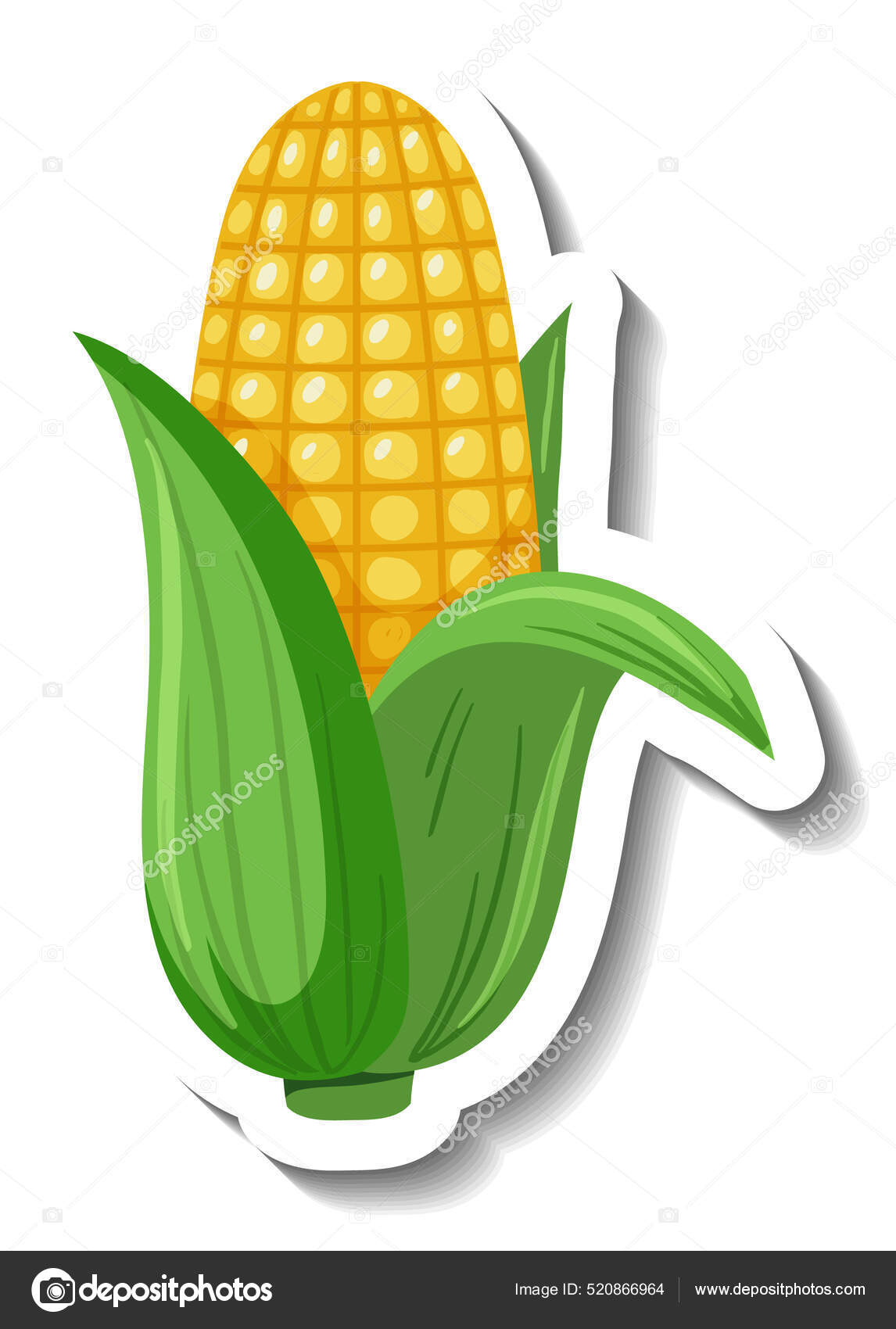 Simple Corn Sticket Template Illustration Stock Vector by ...