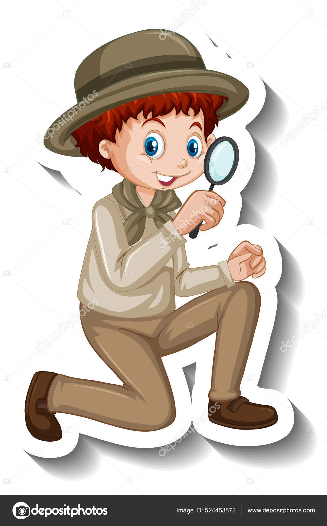 Una Plantilla Etiqueta Engomada Ilustración Personajes Dibujos Animados ...