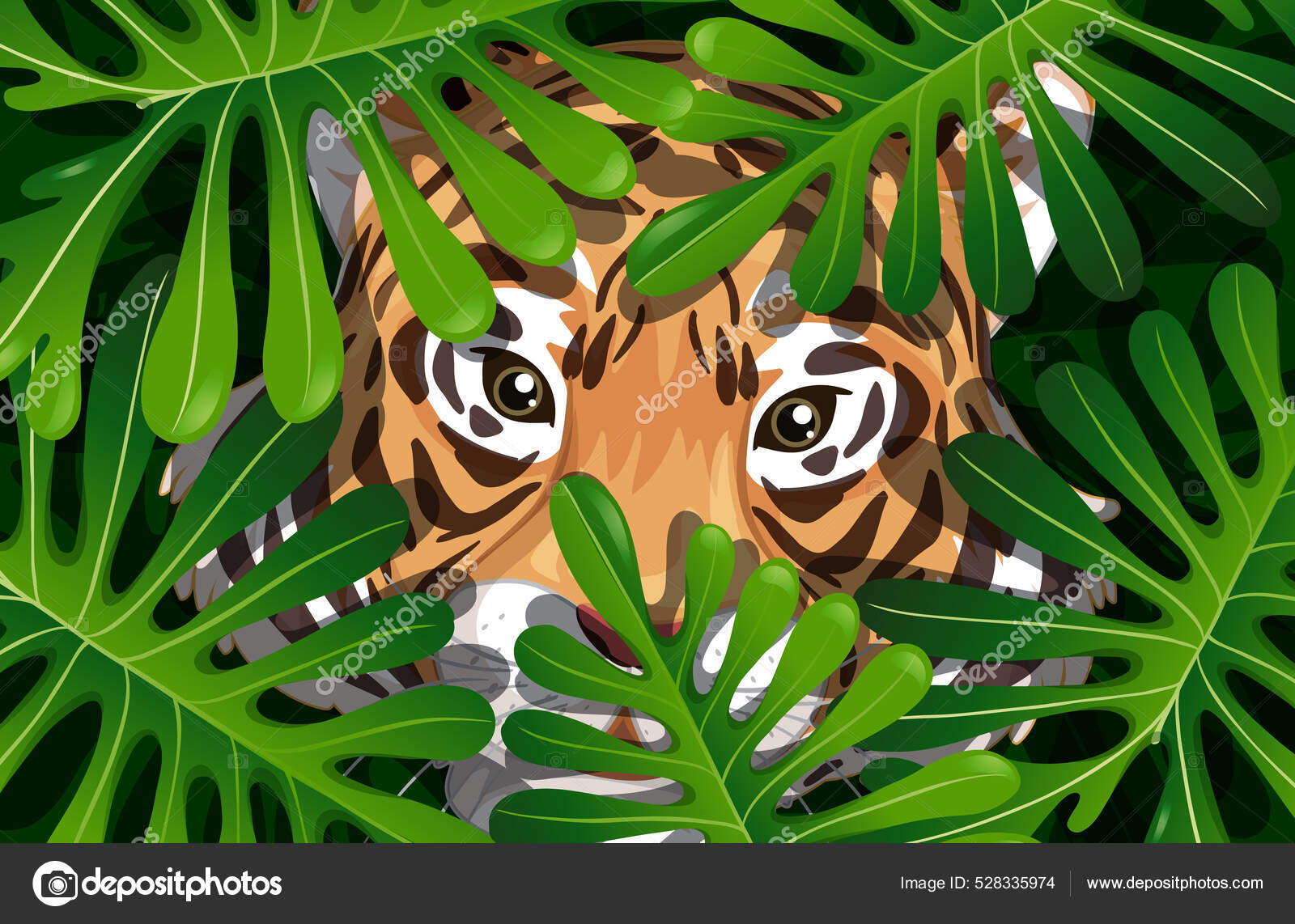 Tiger Hidden Jungle Illustration Stock Vector by ©blueringmedia 528335974