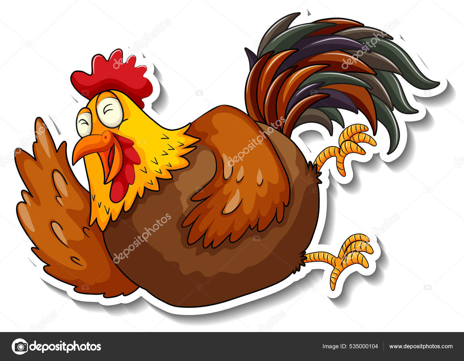 Una Ilustración Dibujos Animados Animales Riéndose Pollo Vector de ...