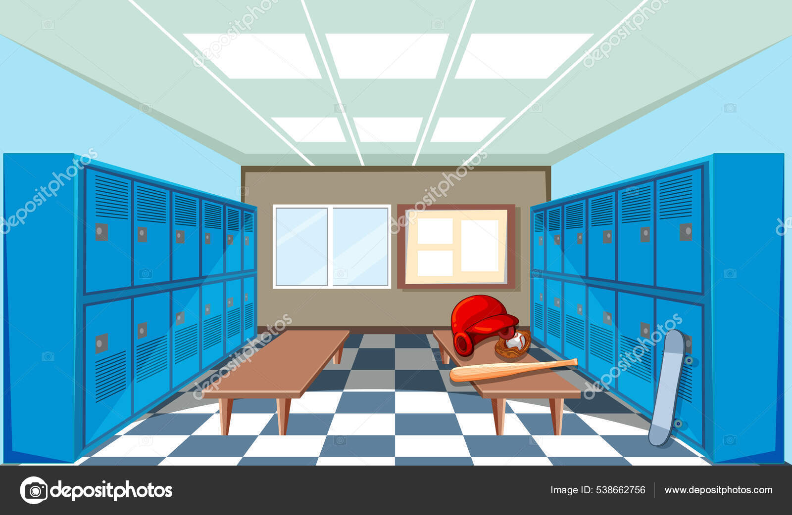 School Locker Room Background Illustration Stock Vector Image by ...