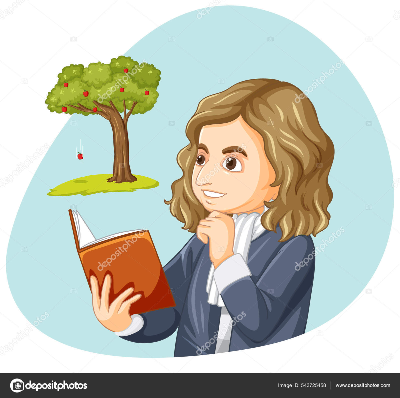 Image vectorielle Sir Isaac Newton Avec Illustration Théorie ...