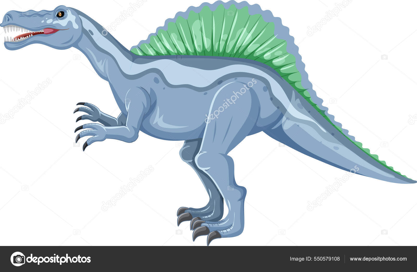 Spinosaurus Dinosaur White Background Illustration Stock Vector by ...