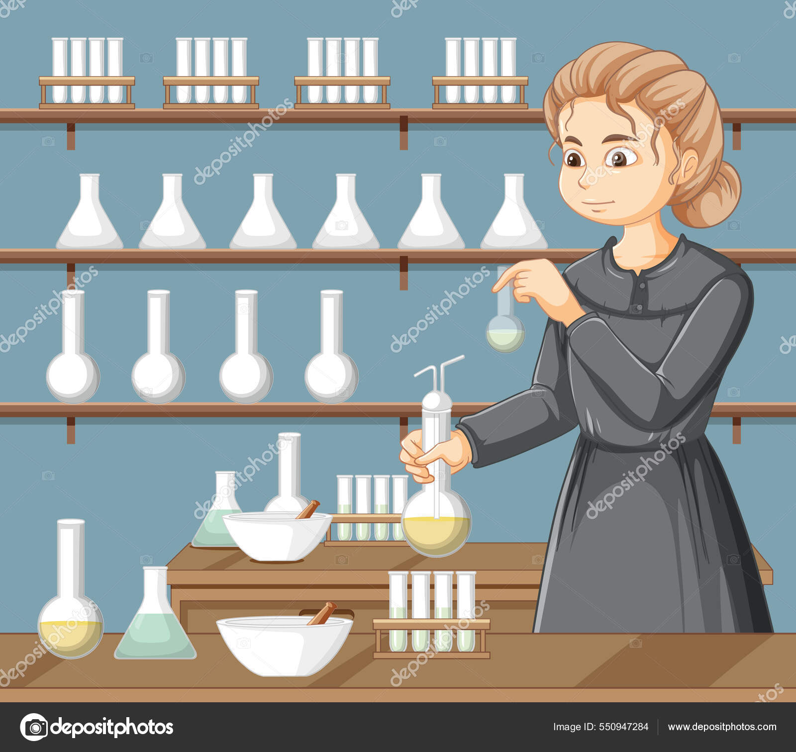 Retrato Marie Curie Ilustración Estilo Dibujos Animados vector, gráfico ... Retrato Marie Curie Ilustración Estilo Dibujos Animados vector, gráfico ...