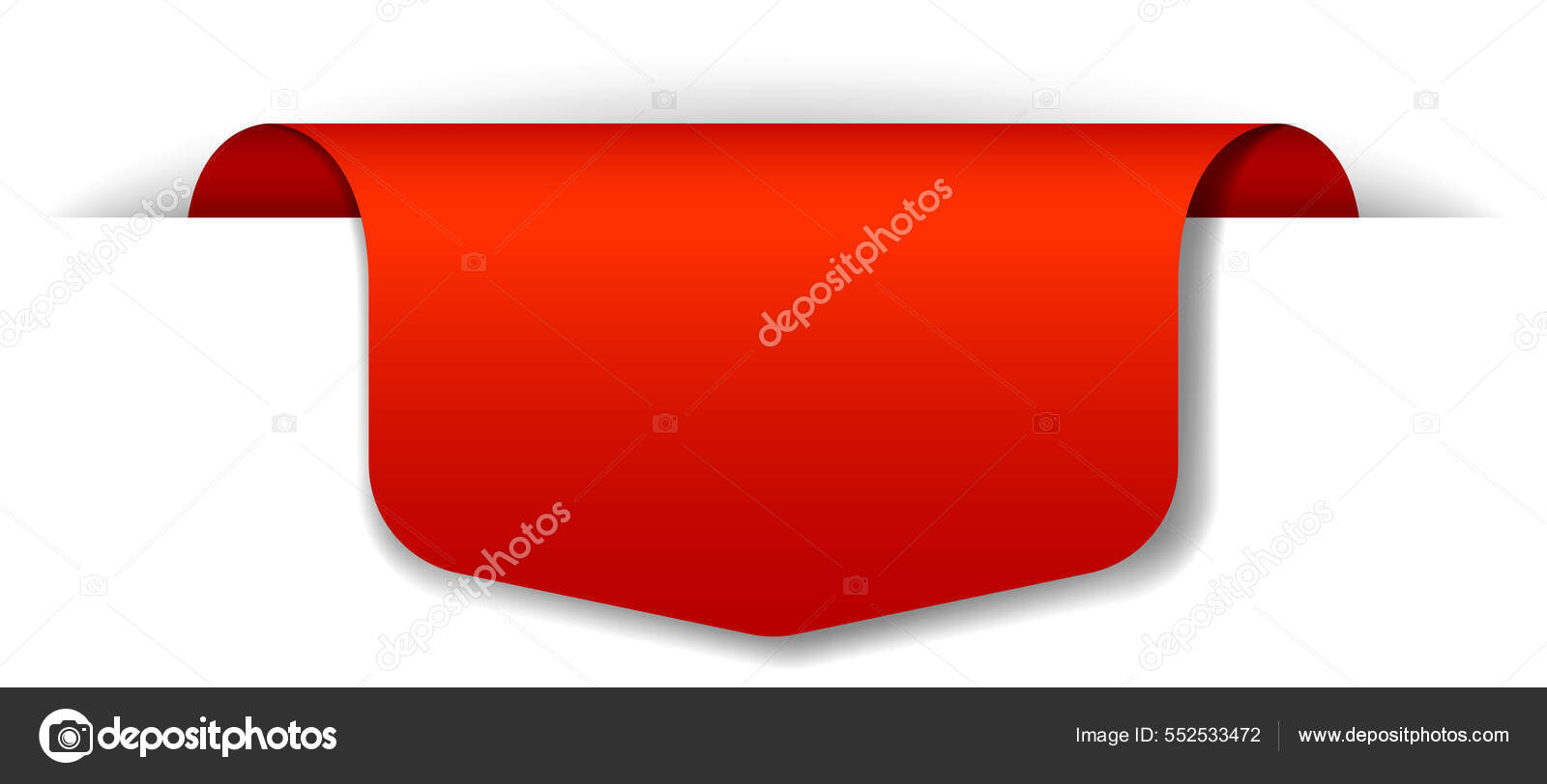 Red Banner Design White Background Illustration Stock Vector by ...