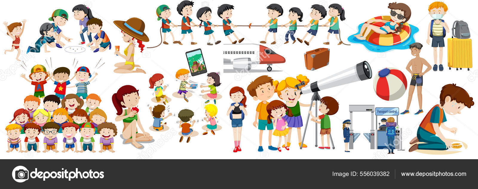 Set People Different Actions Illustration Stock Vector Image by ...