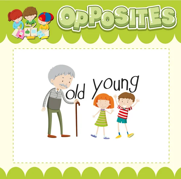 Opposites old young Vector Art Stock Images | Depositphotos