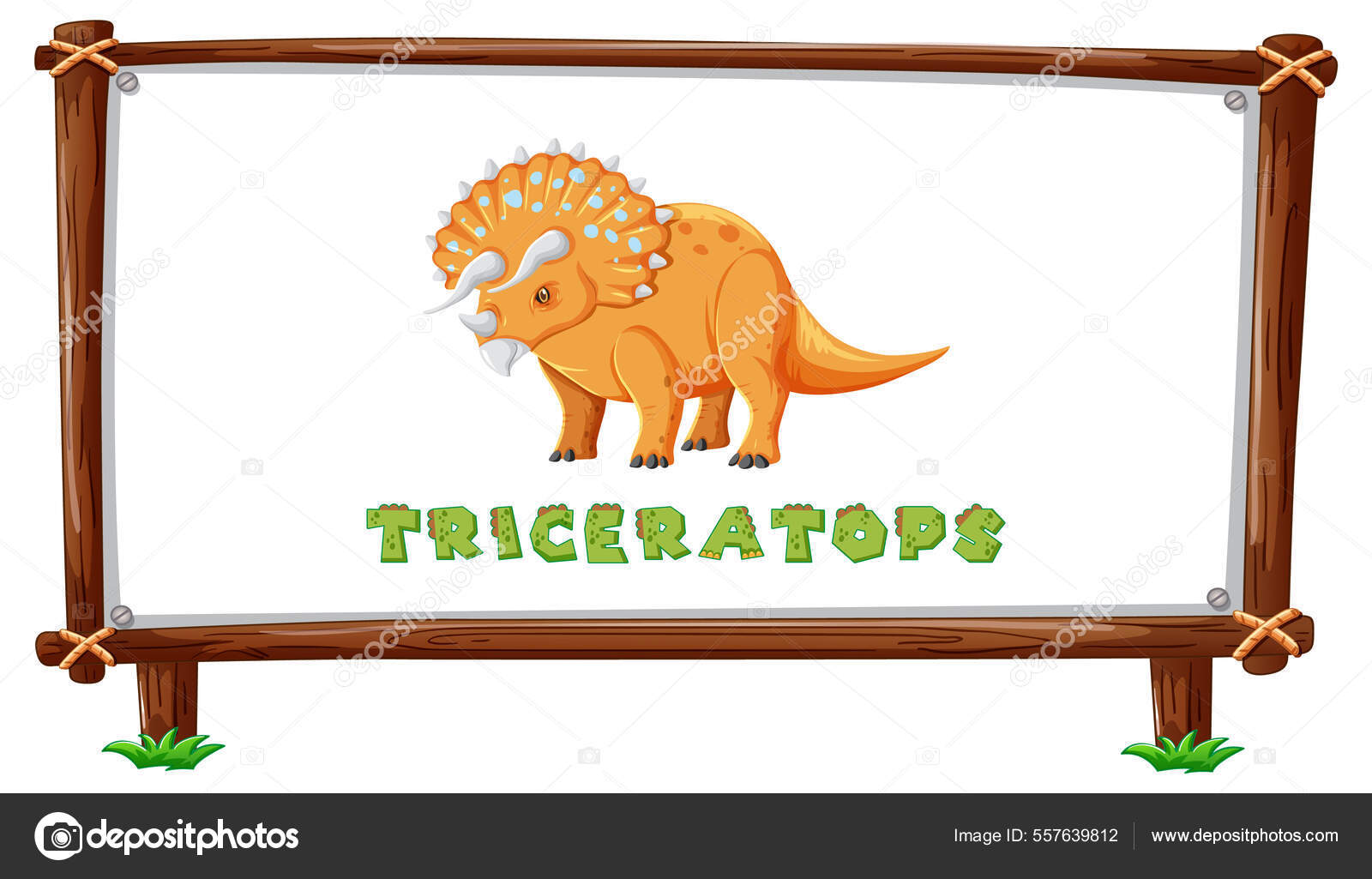 Frame Template Dinosaurs Text Triceratops Design Illustration Stock ...