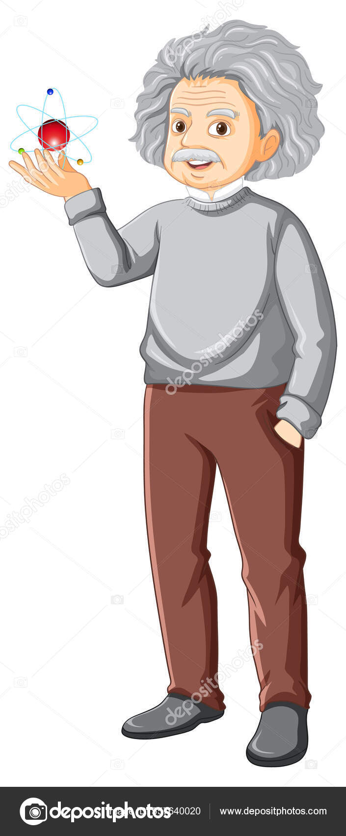 Albert Einstein Ilustración Personajes Dibujos Animados Vector de stock ...