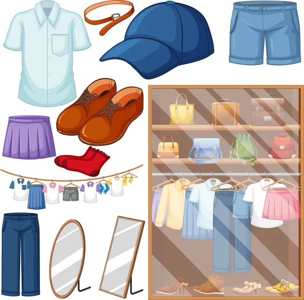 Set Different Cloth White Background Illustration Stock Vector by ...