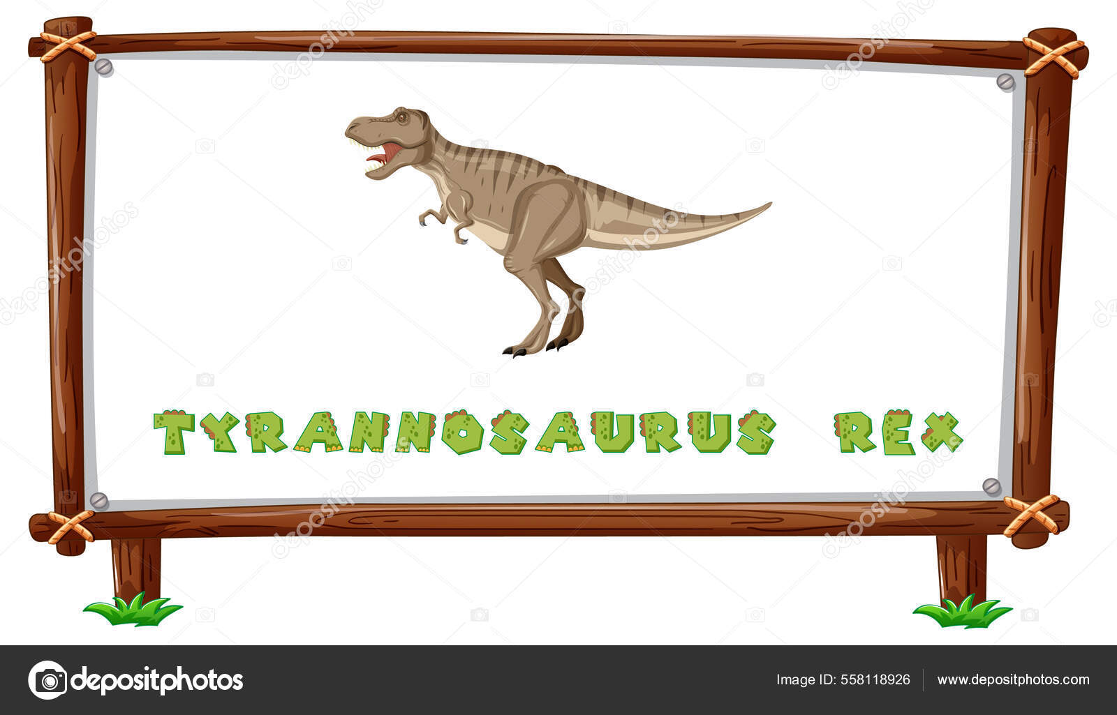 Frame Template Dinosaurs Text Tyrannosaurus Rex Design Illustration ...