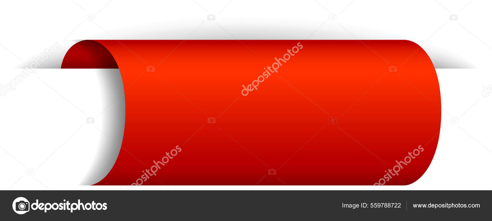 Diseño Banner Rojo Sobre Fondo Blanco Ilustración Vector de stock ...