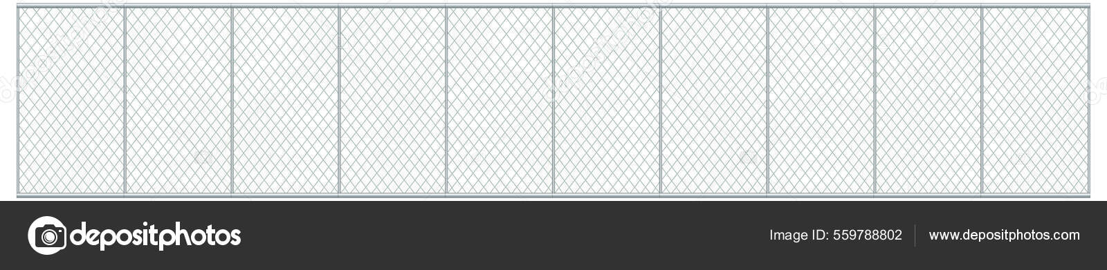 Metal Chain Link Fence White Background Illustration Stock Vector Image ...