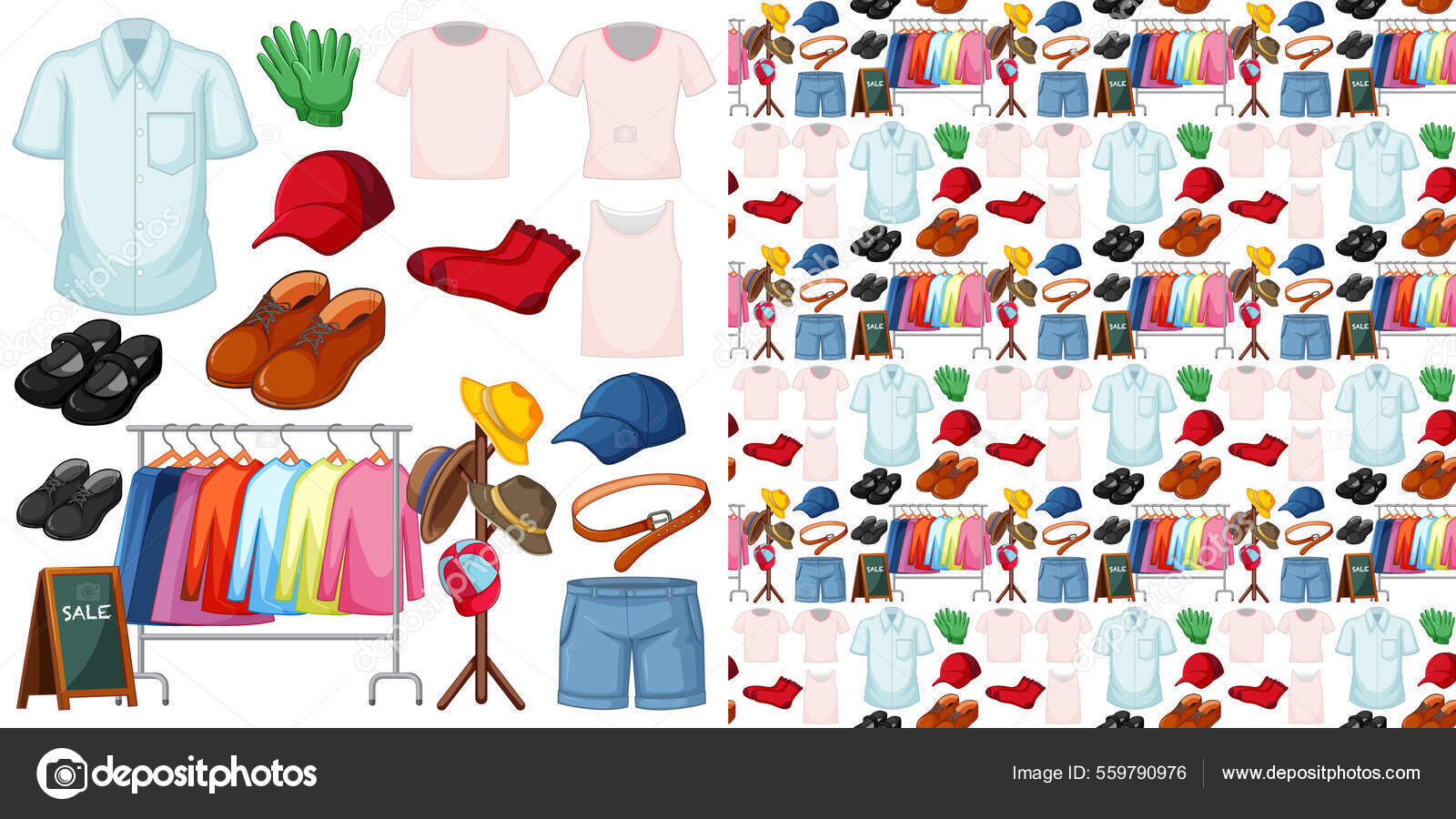 Seamless Background Design Cloth Theme White Background Illustration ...