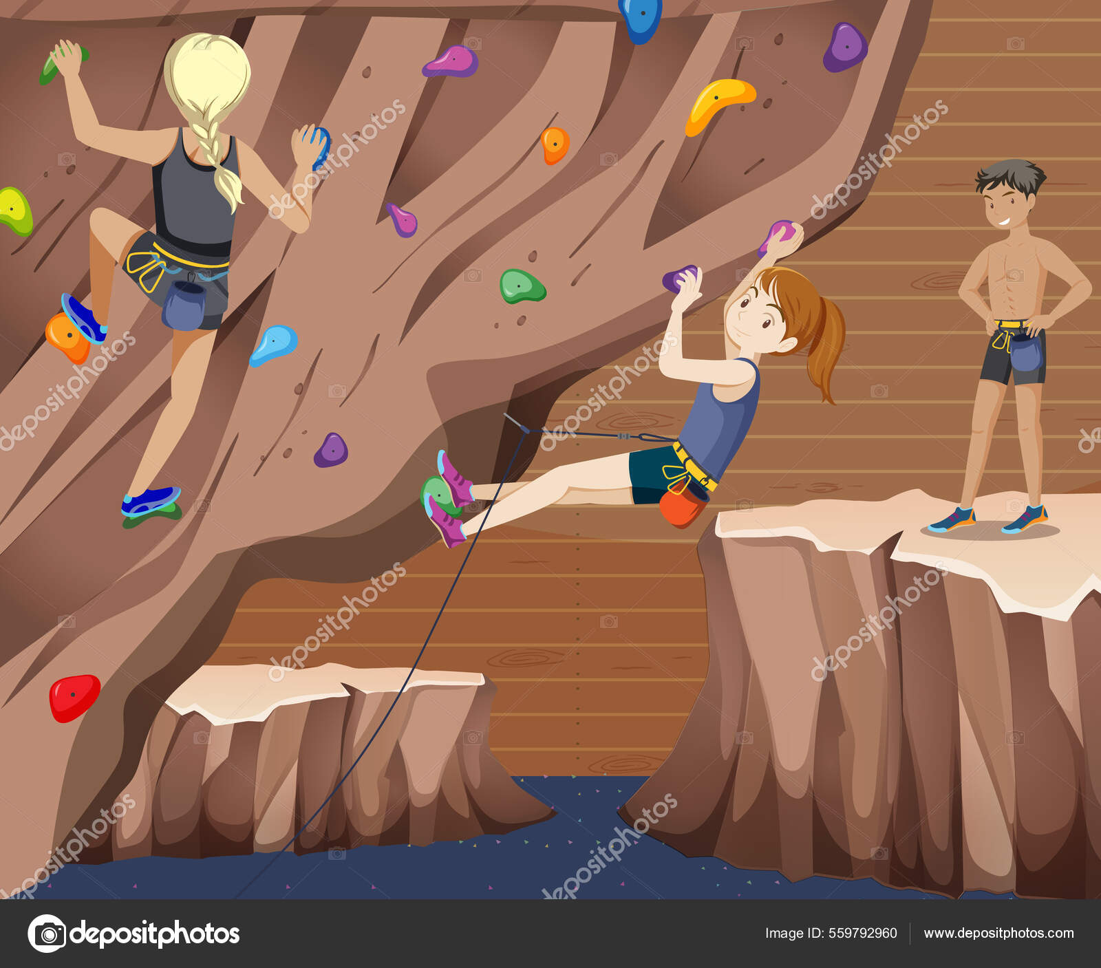 Indoor Rock Climbing Wall Clipart