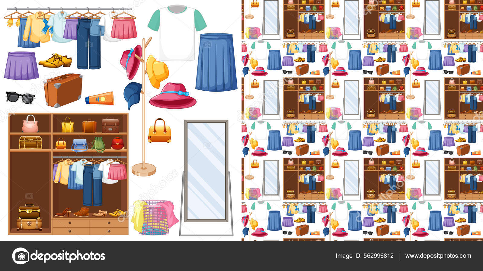 Seamless Background Design Cloth Theme White Background Illustration ...